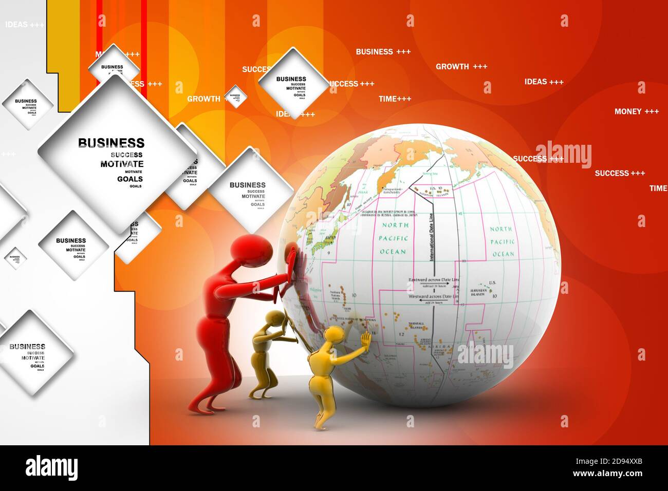 The strong persons push earth. Teamwork Business concept Stock Photo ...