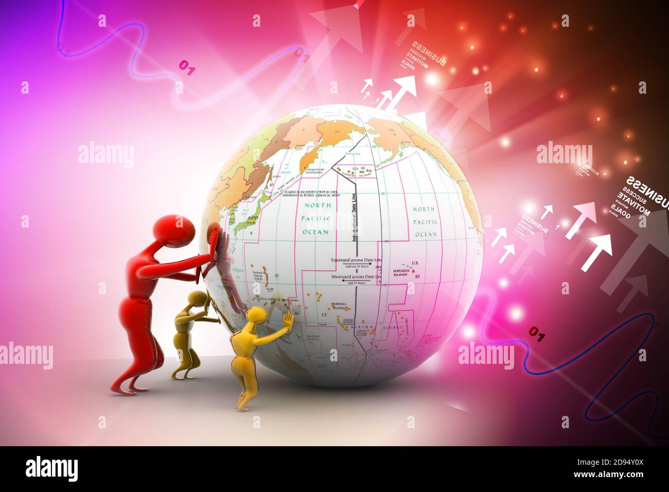 The strong persons push earth. Teamwork Business concept Stock Photo ...