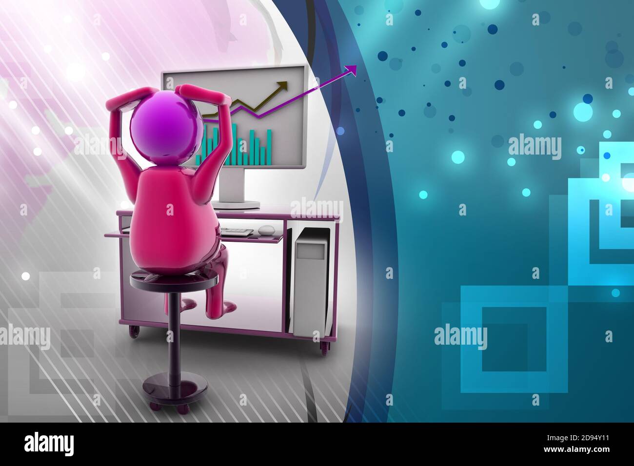 Business graph on the monitor. New business growth concept Stock Photo ...