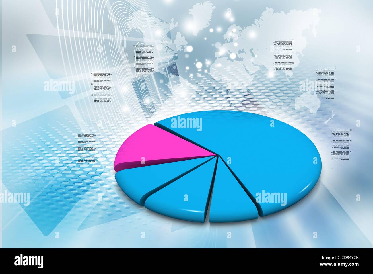 3d multi use pie chart graph in color background Stock Photo - Alamy