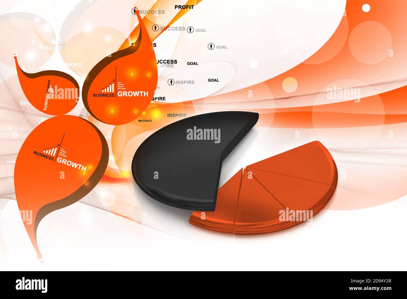 3d multi use pie chart graph in color background Stock Photo - Alamy