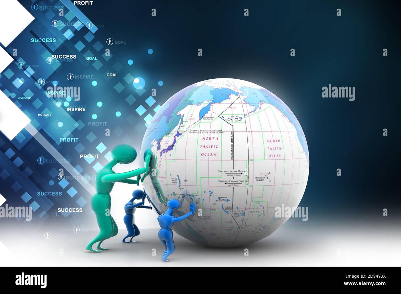 The strong persons push earth. Teamwork Business concept Stock Photo ...