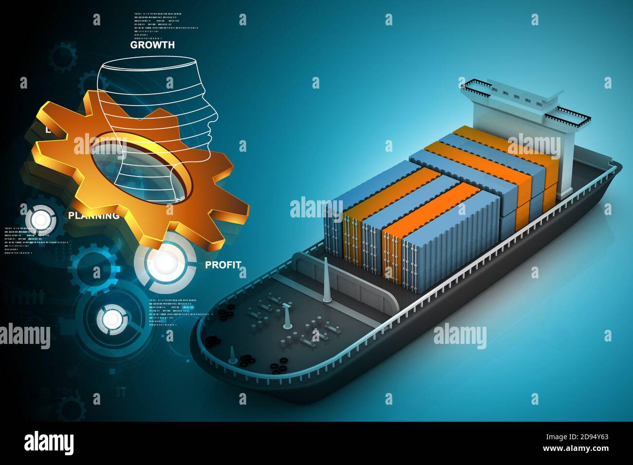 3d cargo ship Stock Photo - Alamy