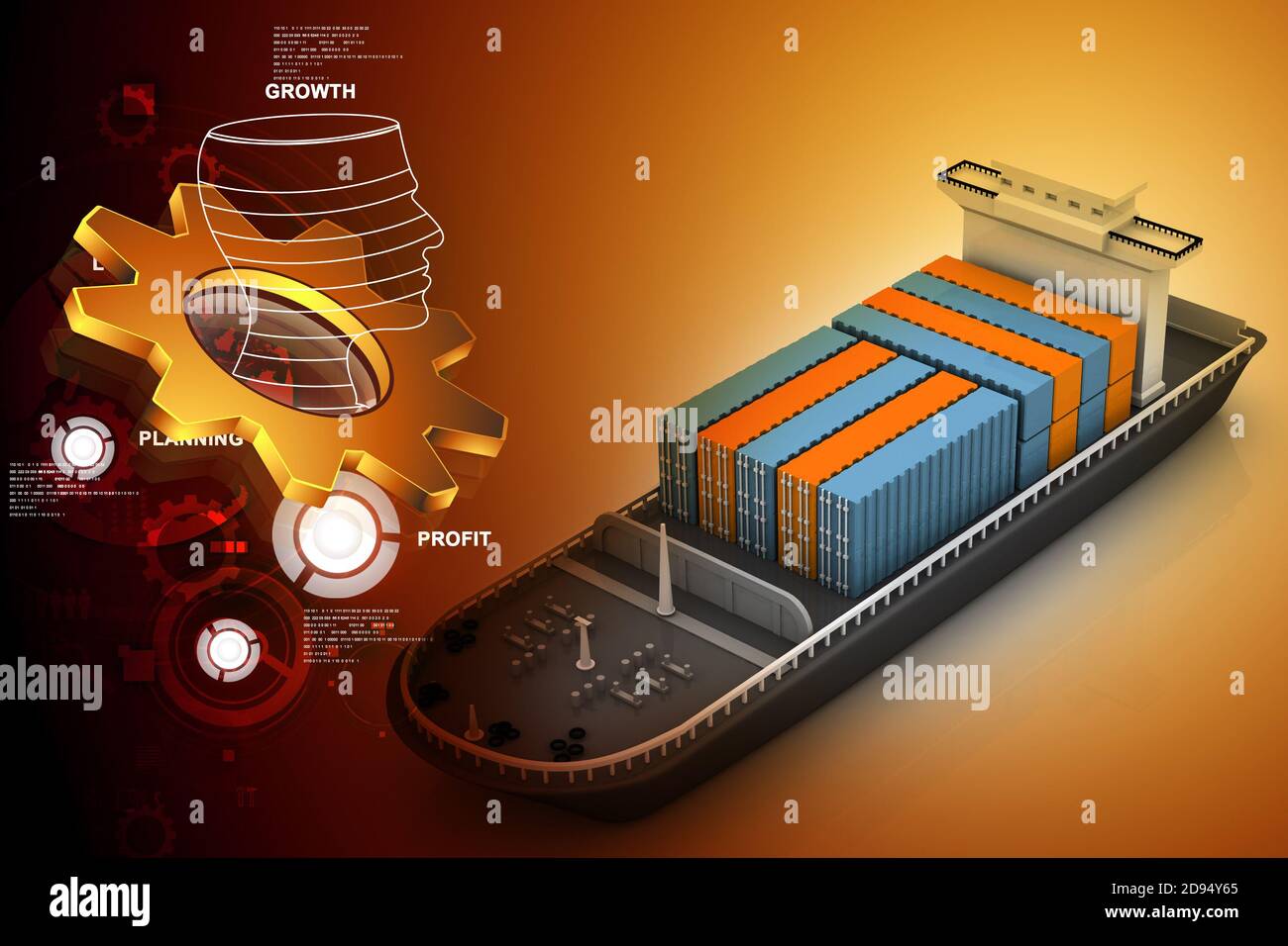 3d cargo ship Stock Photo - Alamy