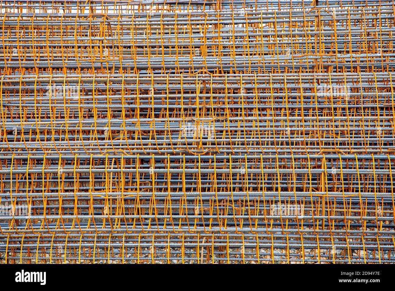Background of circular mesh reinforcement for columns of new building ...