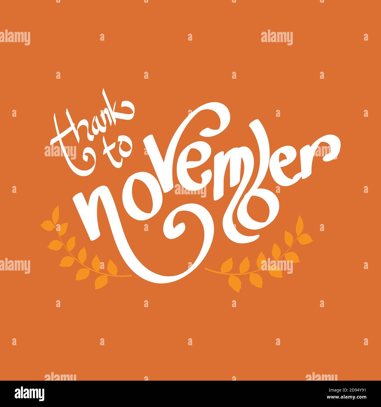 Thank November. Autumn season banner. Poster, card design with ...