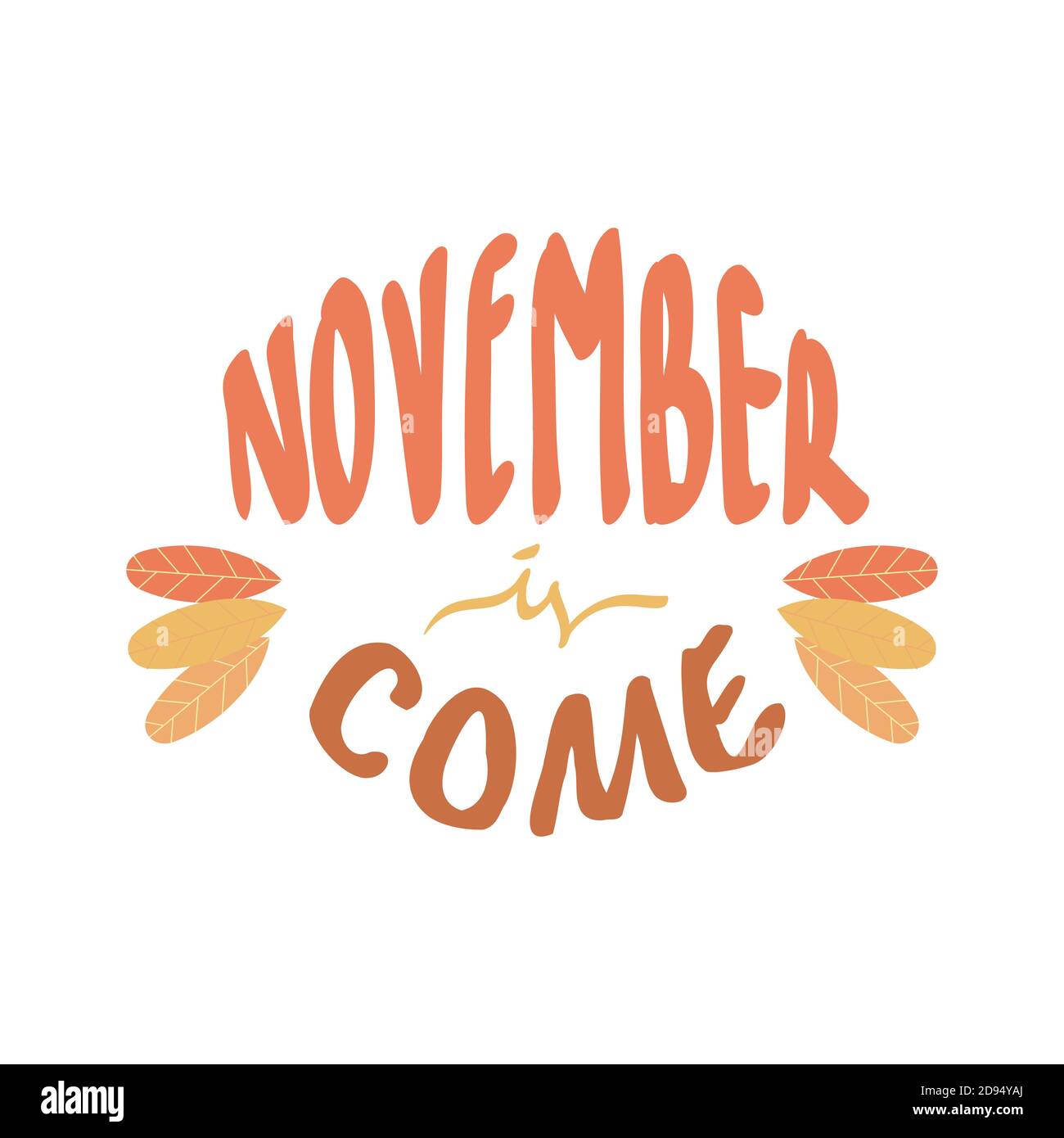 November is come. Autumn season banner. Poster, card design with ...