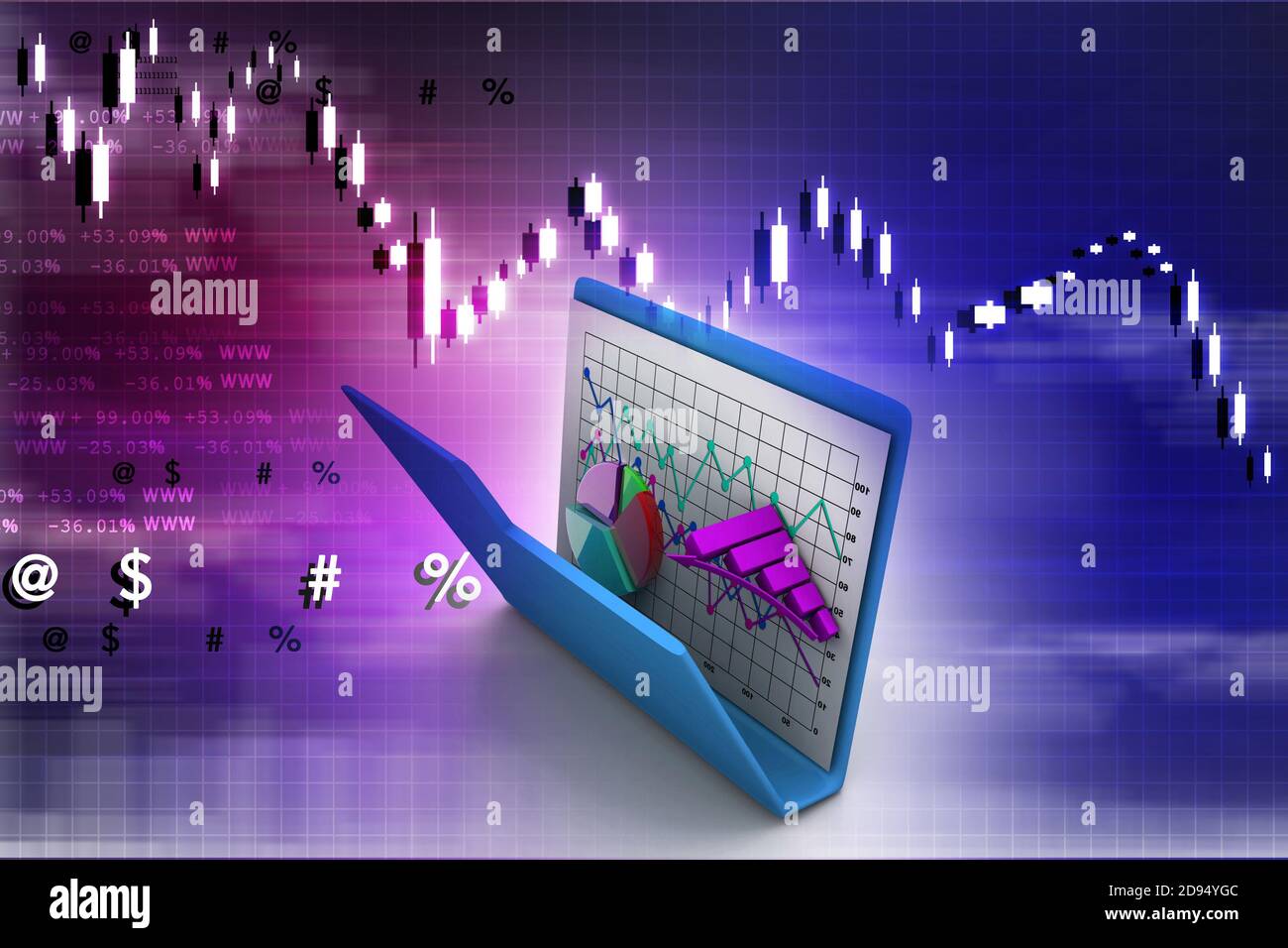 folder with diagram, chart, graph Stock Photo - Alamy