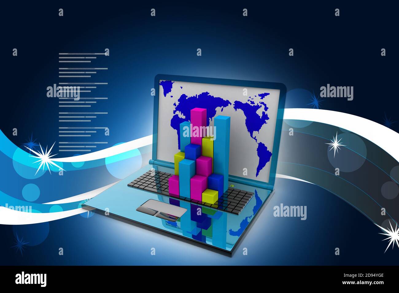 Graph in computer Stock Photo - Alamy