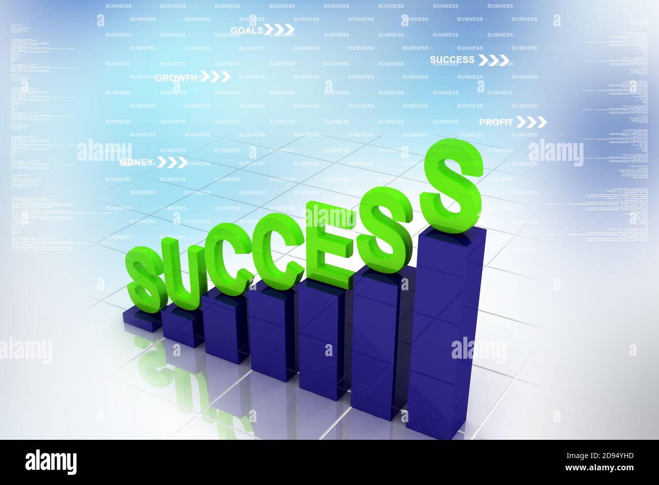 3d multi use business graph representing growth and success Stock Photo ...