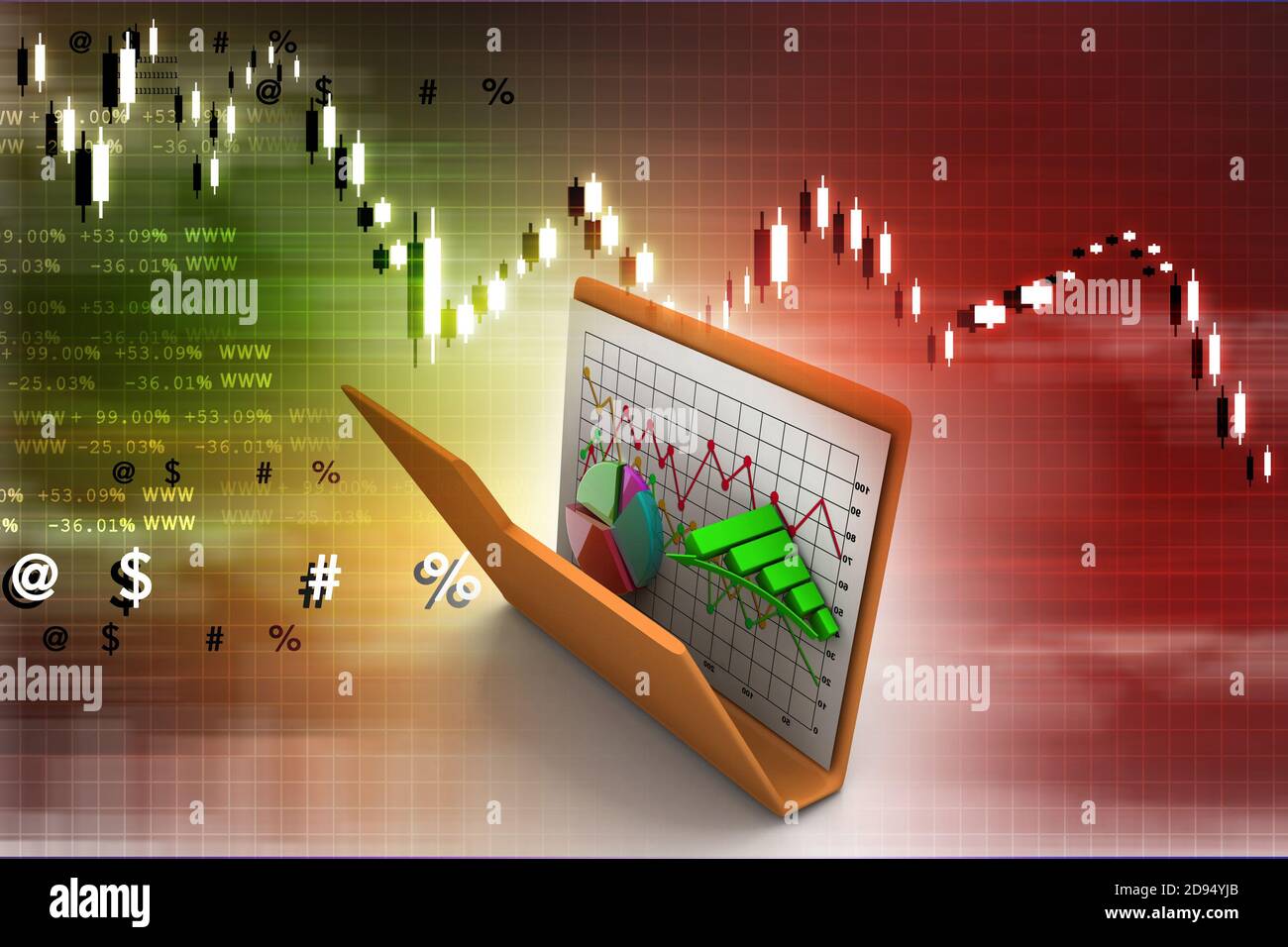 folder with diagram, chart, graph Stock Photo - Alamy
