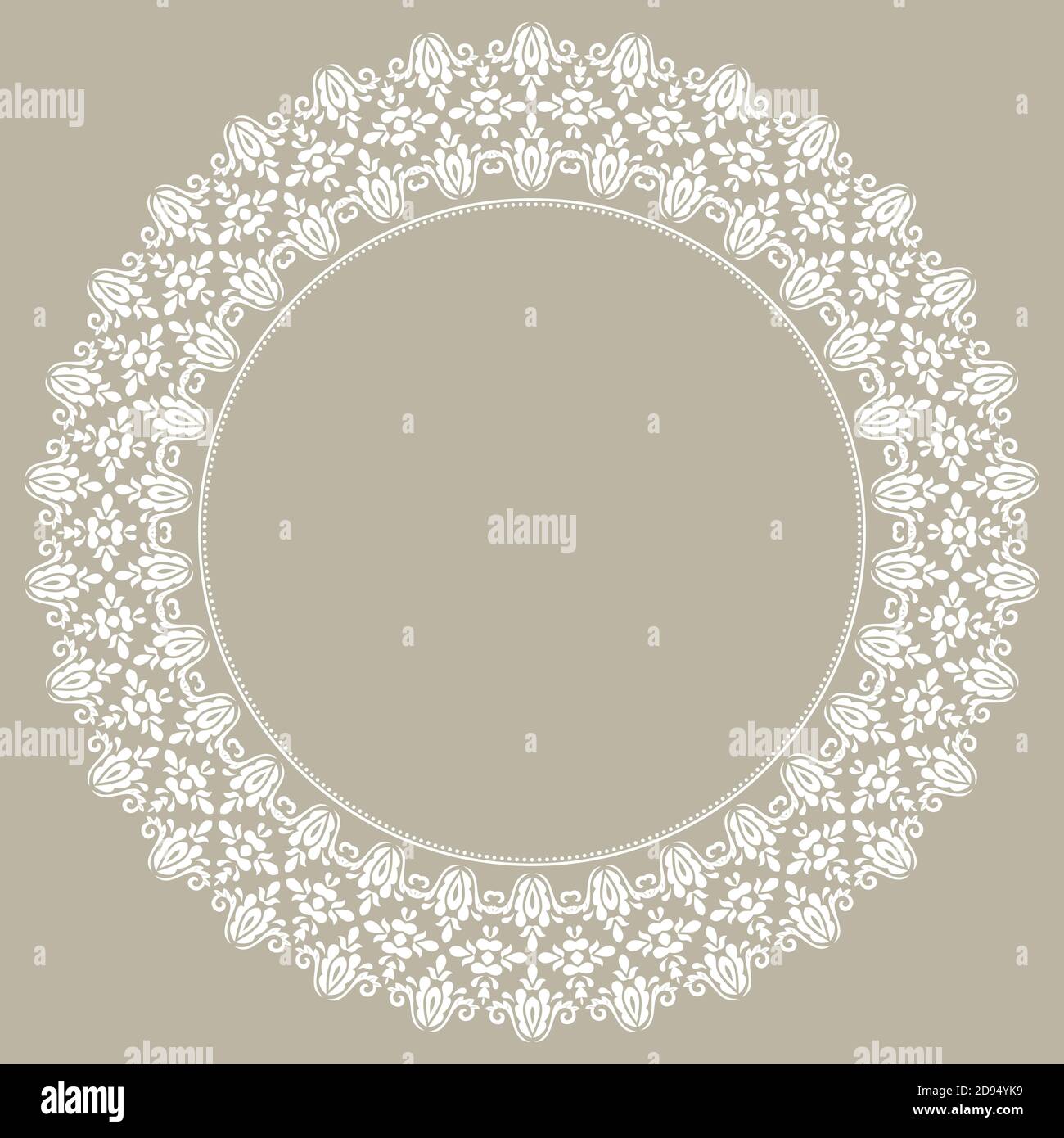 Floral Modern Round Frame Stock Photo - Alamy