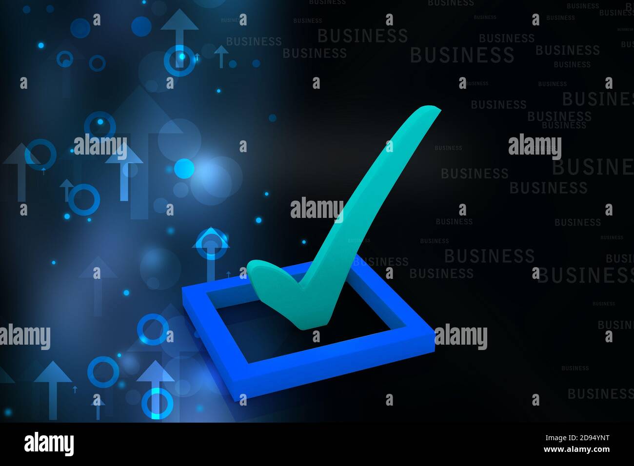 3d multi use check box with check Stock Photo - Alamy