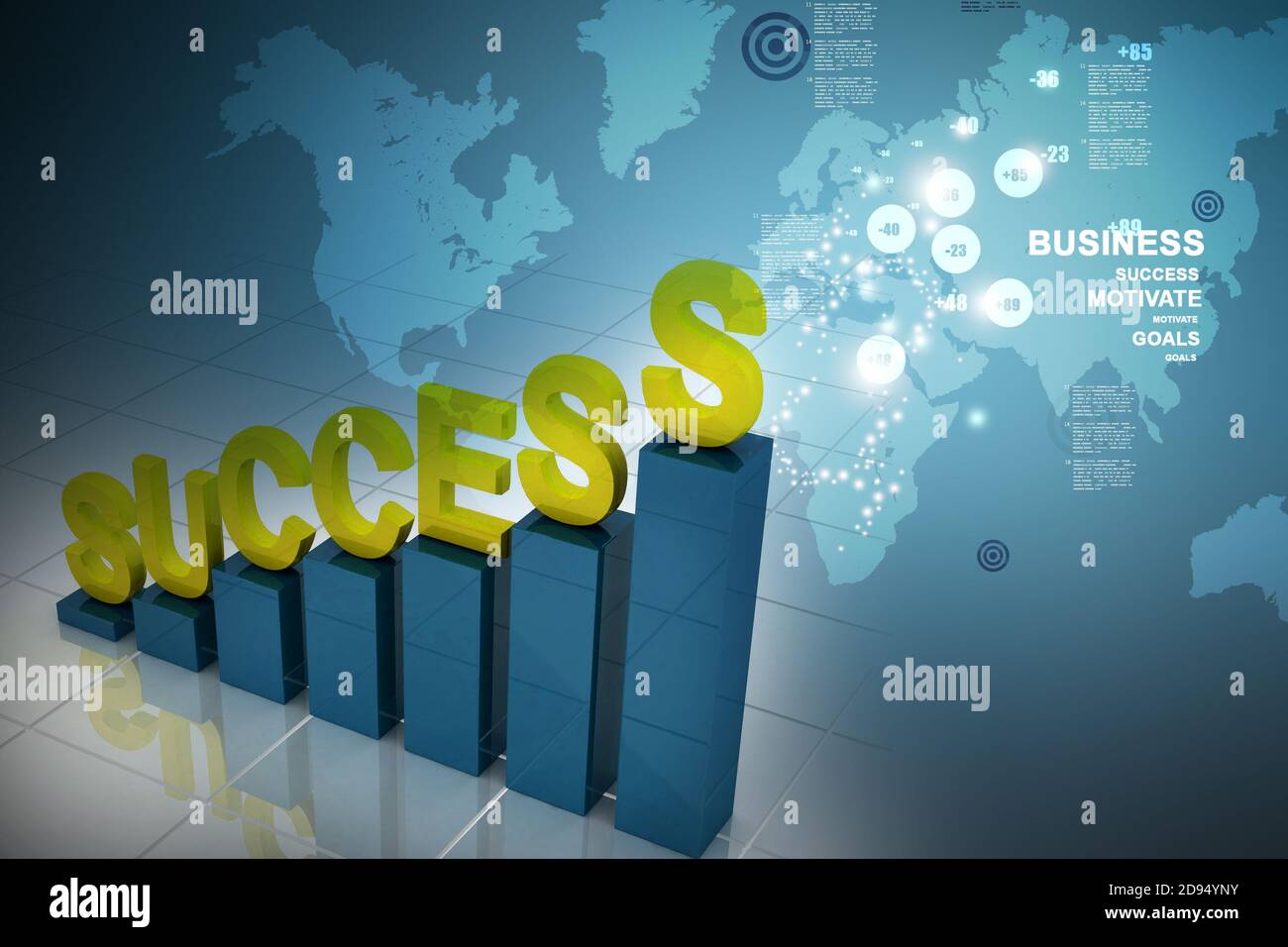 3d multi use business graph representing growth and success Stock Photo ...