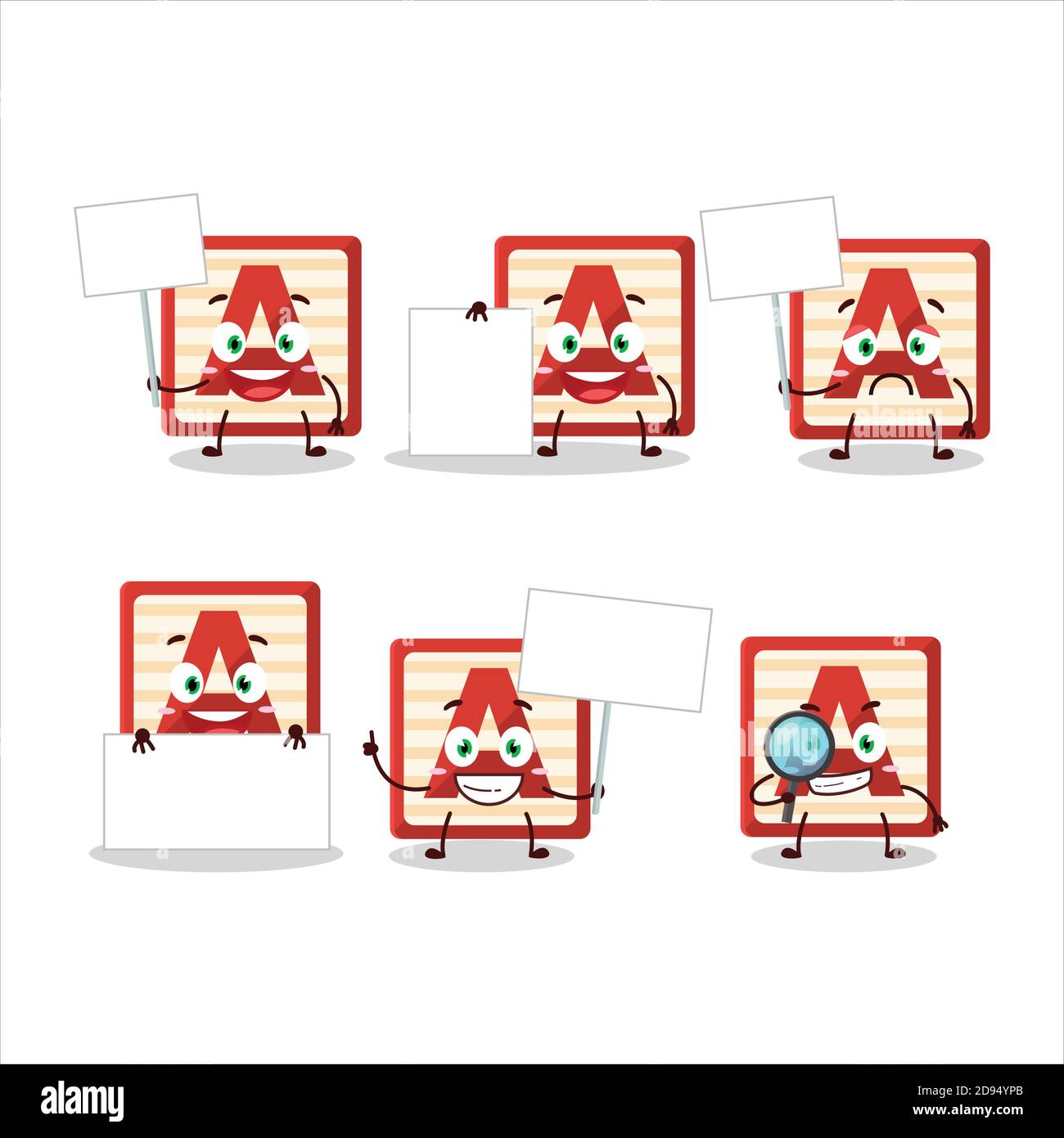Toy block A cartoon character bring information board Stock Vector ...