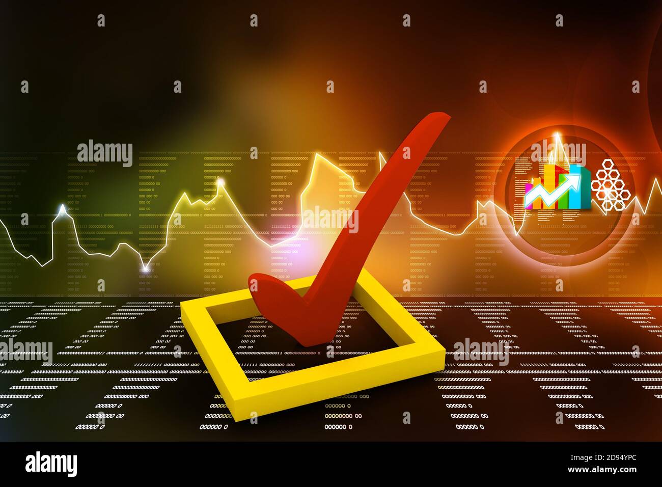 3d Multi Use Check Box With Check Stock Photo - Alamy