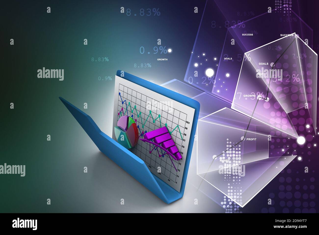 folder with diagram, chart, graph Stock Photo - Alamy