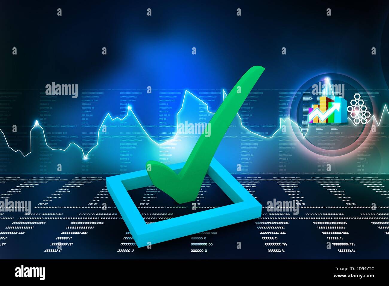 3d multi use check box with check Stock Photo - Alamy