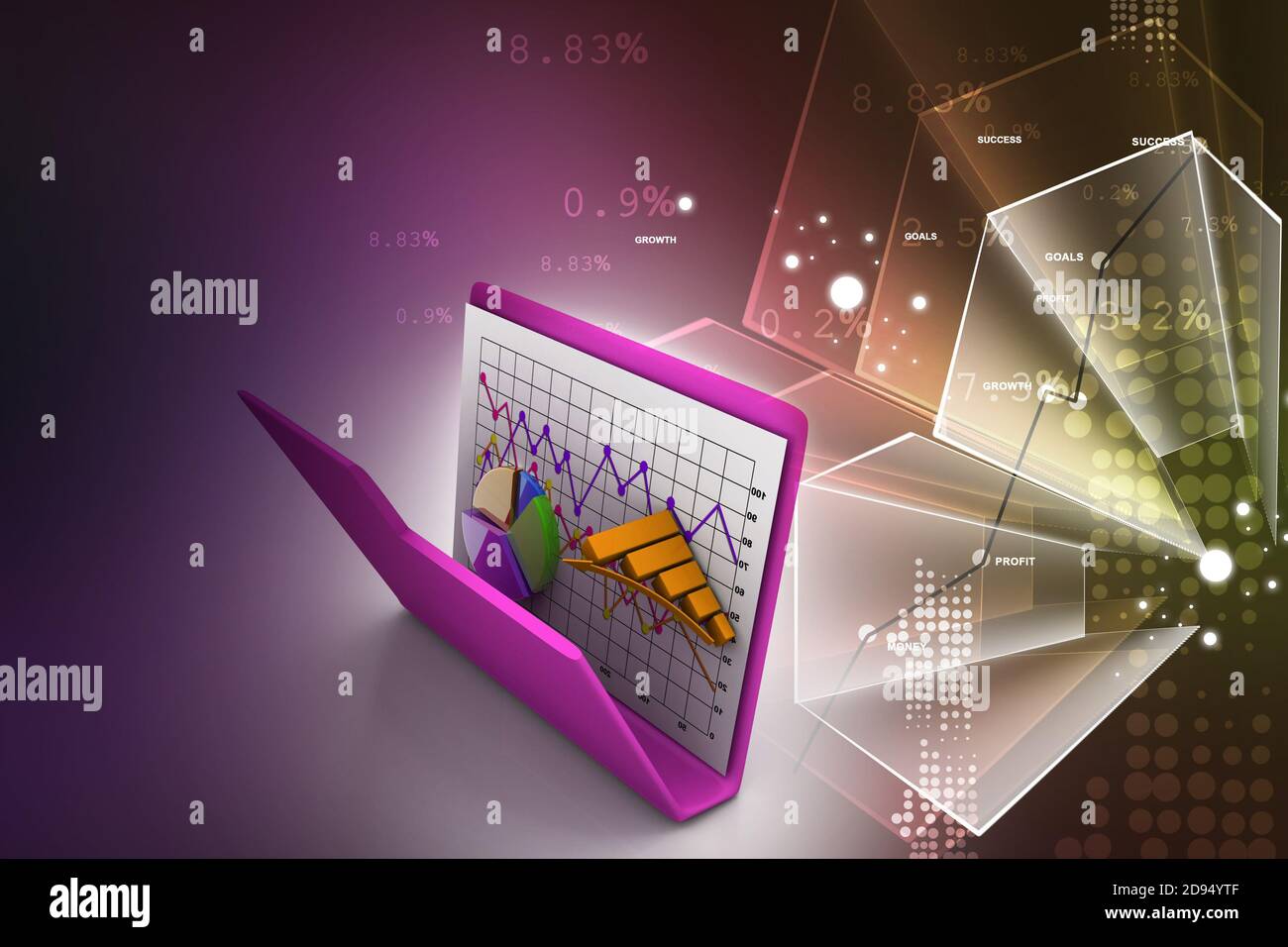 folder with diagram, chart, graph Stock Photo - Alamy