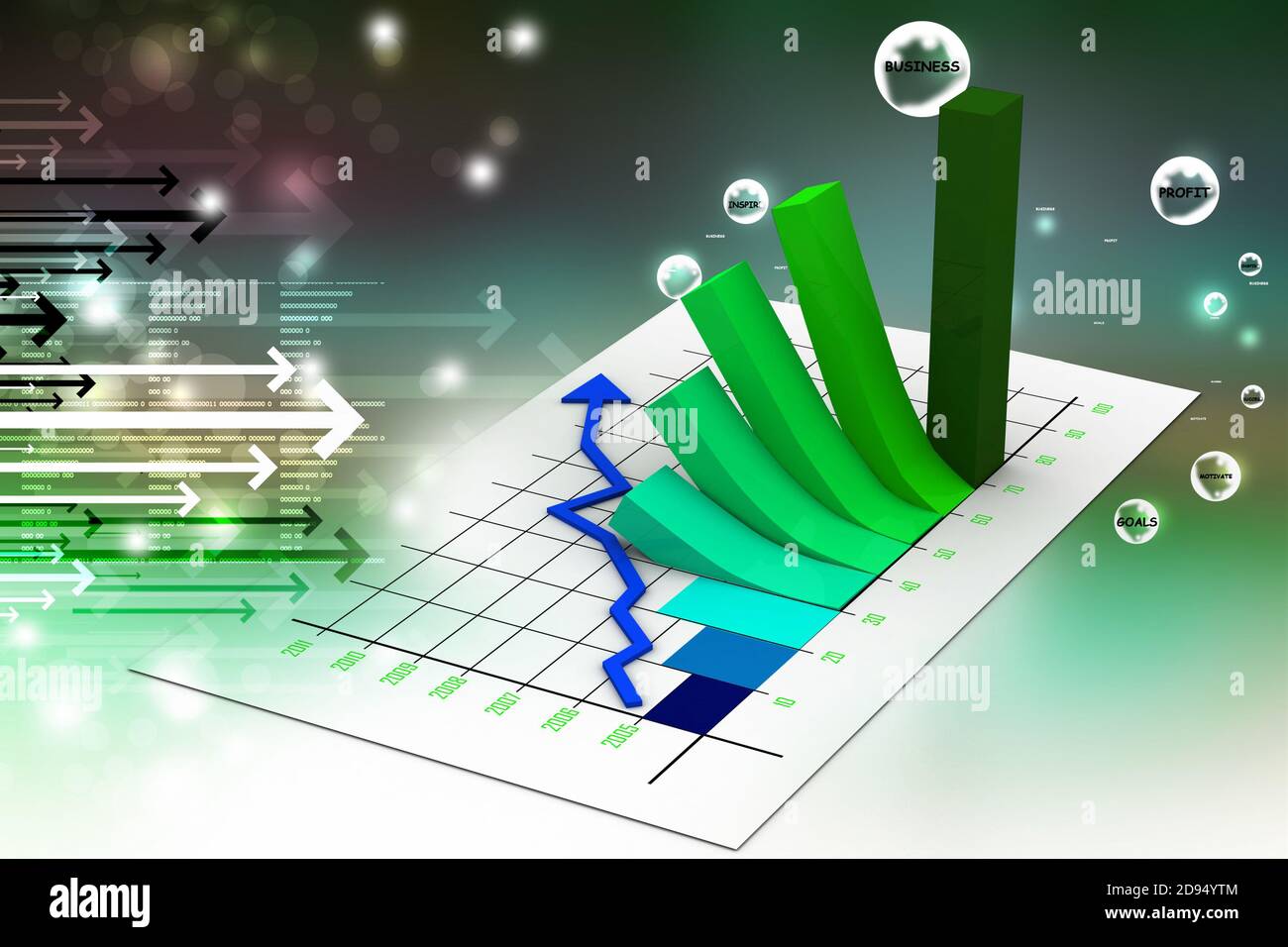 business graph with chart Stock Photo - Alamy