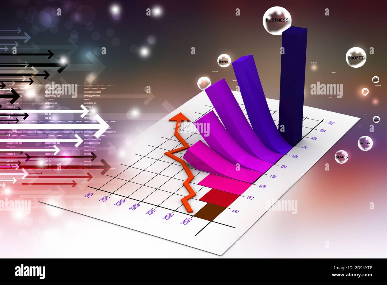 business graph with chart Stock Photo - Alamy