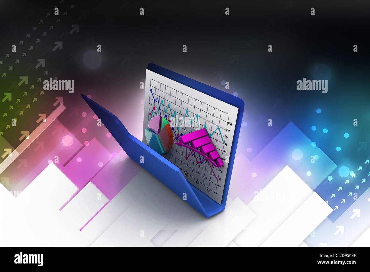folder with diagram, chart, graph Stock Photo - Alamy