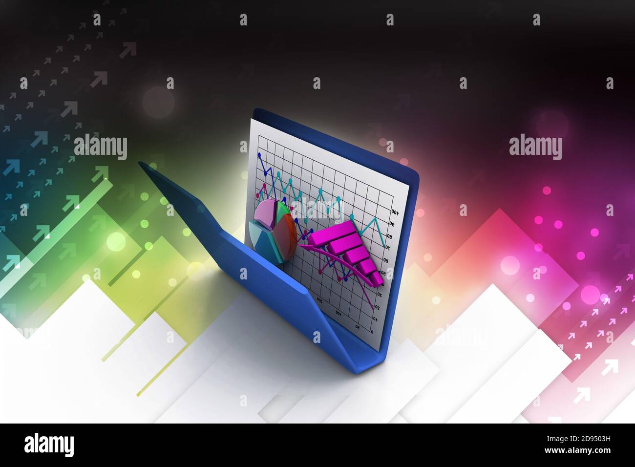 folder with diagram, chart, graph Stock Photo - Alamy