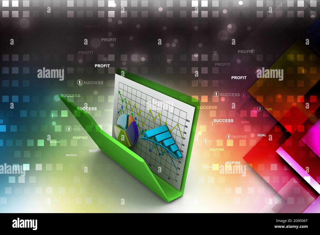 folder with diagram, chart, graph Stock Photo - Alamy