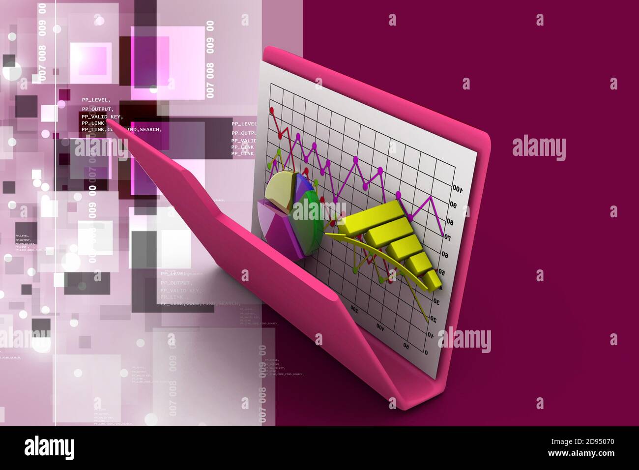 folder with diagram, chart, graph Stock Photo - Alamy