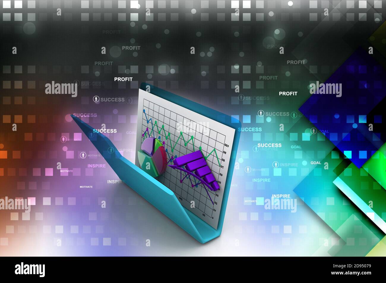 folder with diagram, chart, graph Stock Photo - Alamy
