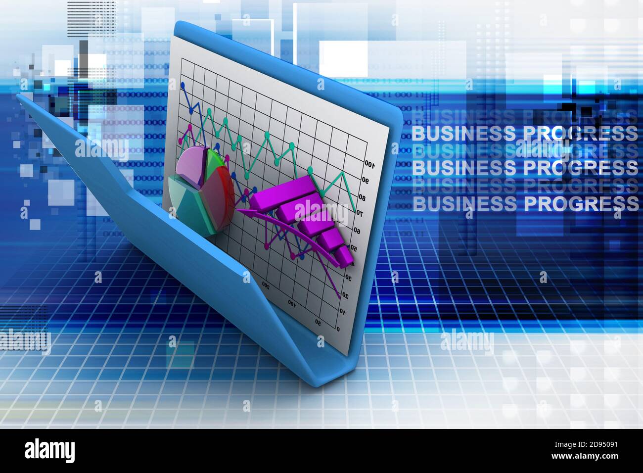 folder with diagram, chart, graph Stock Photo - Alamy