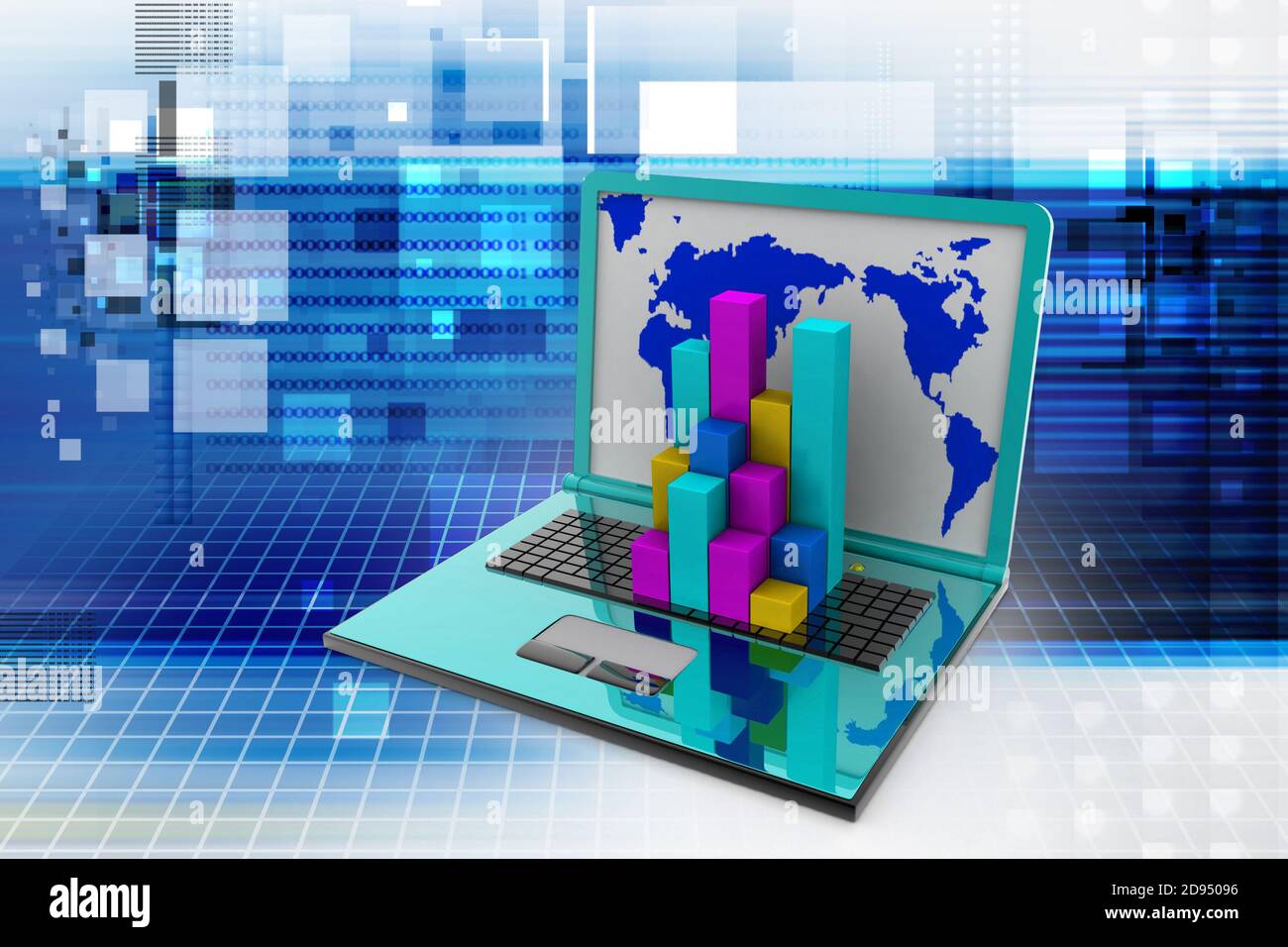 Graph in computer Stock Photo - Alamy