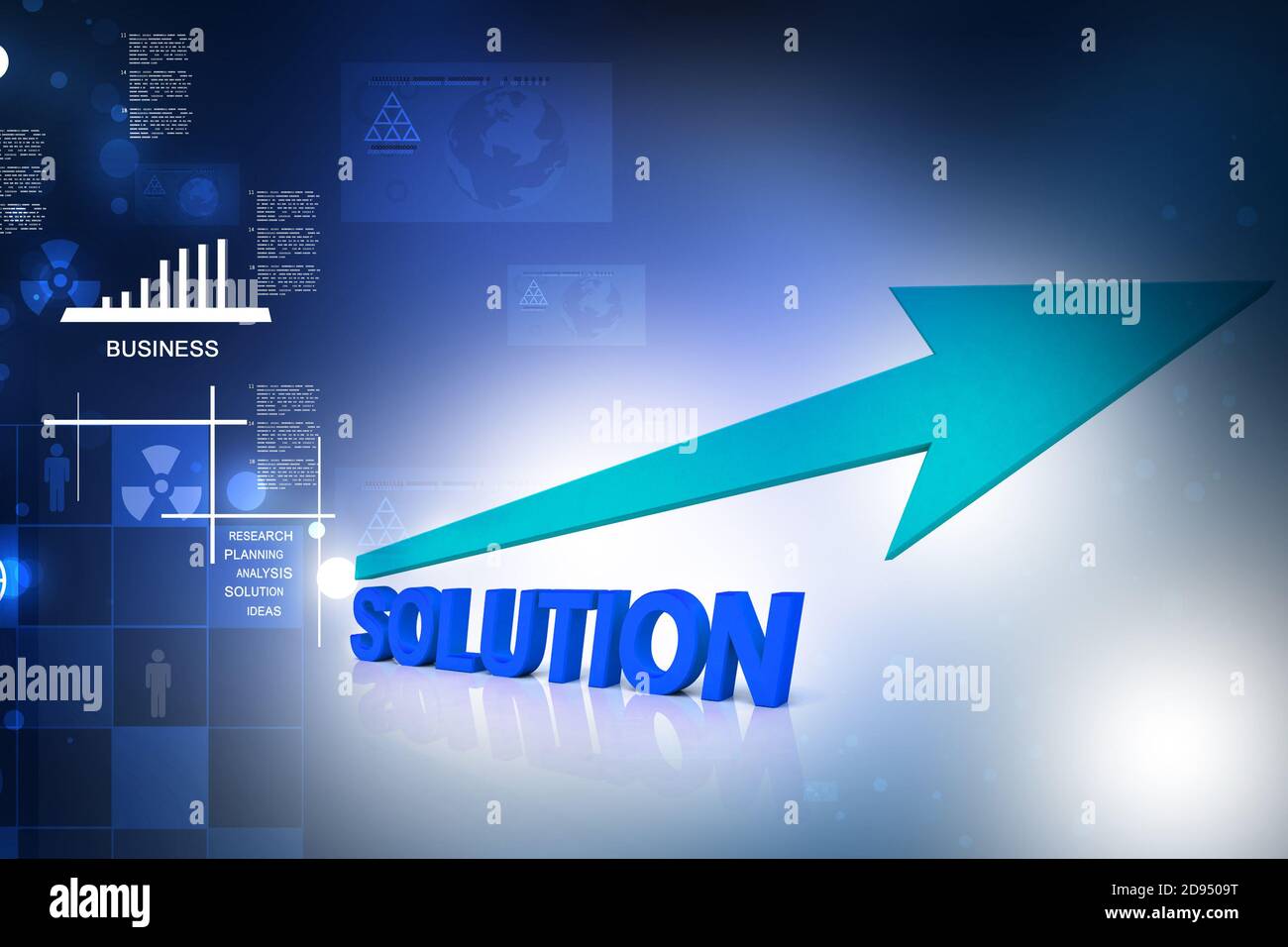 3d muti use solution in color background Stock Photo - Alamy