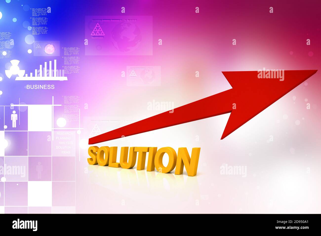3d muti use solution in color background Stock Photo - Alamy