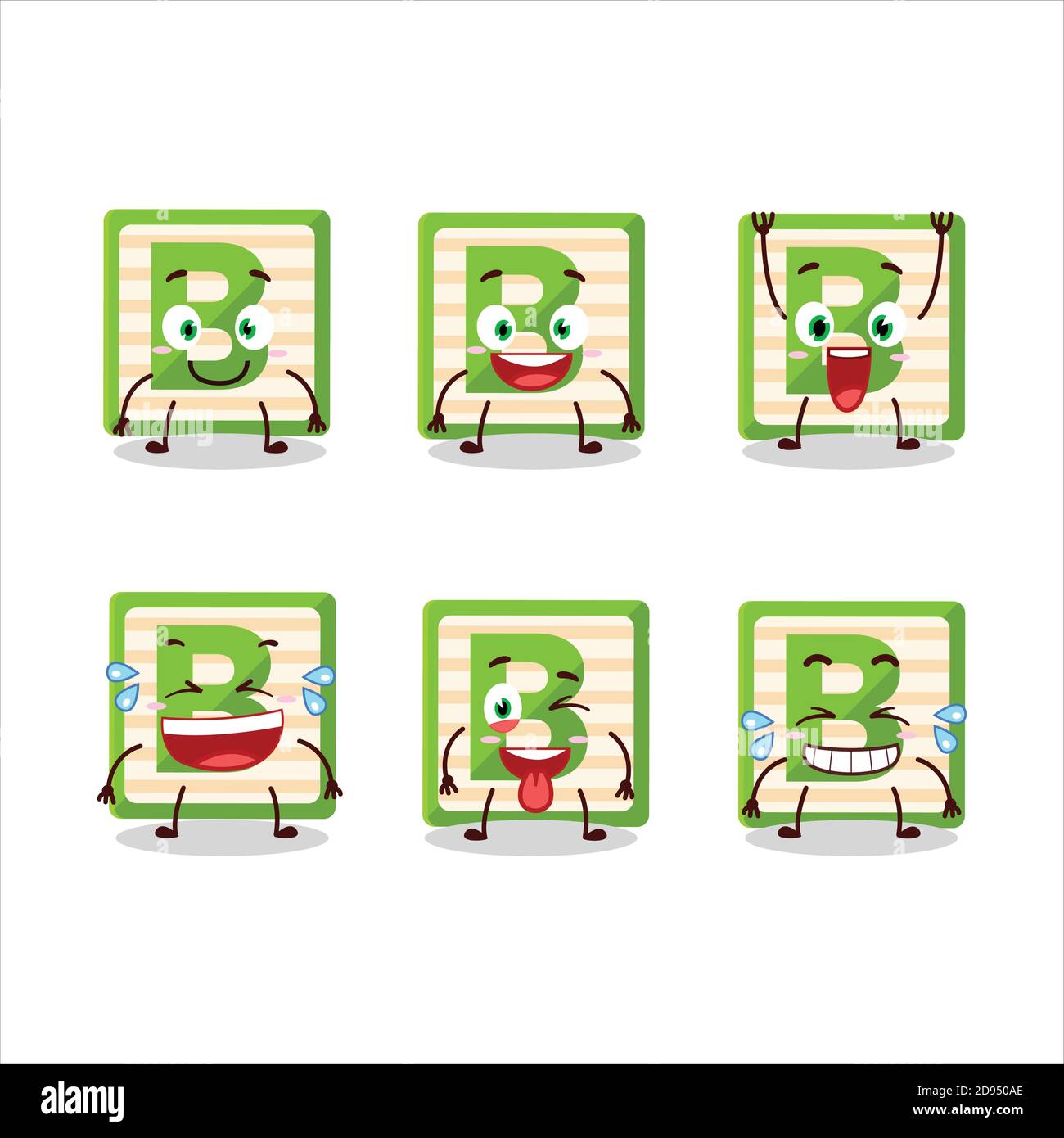 Cartoon character of toy block B with smile expression Stock Vector ...
