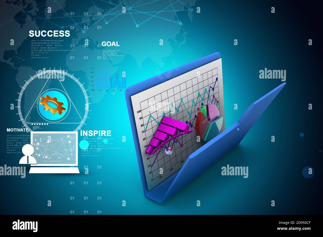 folder with diagram, chart, graph Stock Photo - Alamy