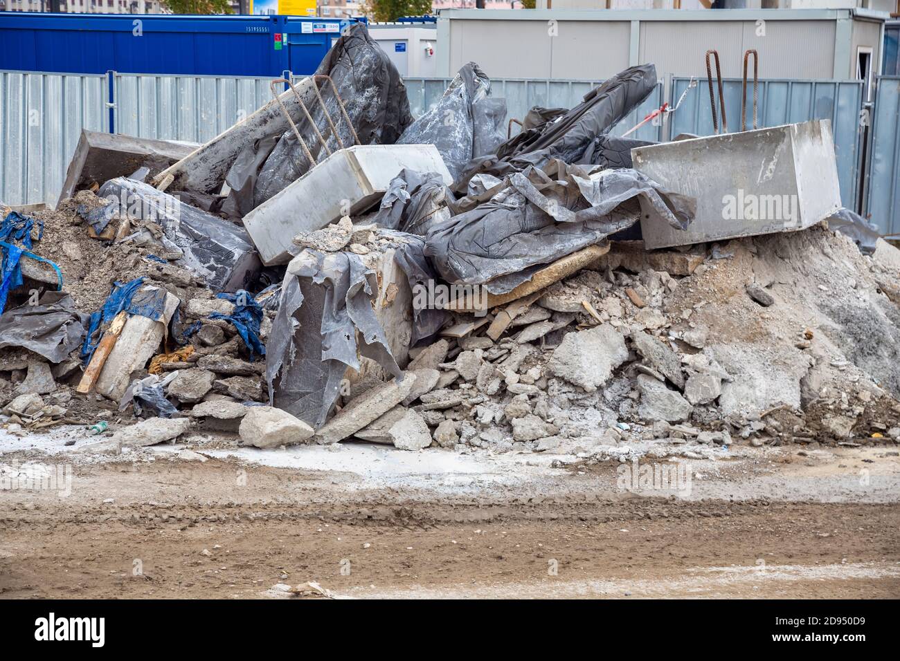 Pile of construction waste at the construction site Stock Photo - Alamy