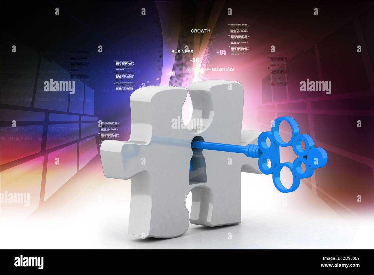 Puzzle with key Stock Photo - Alamy