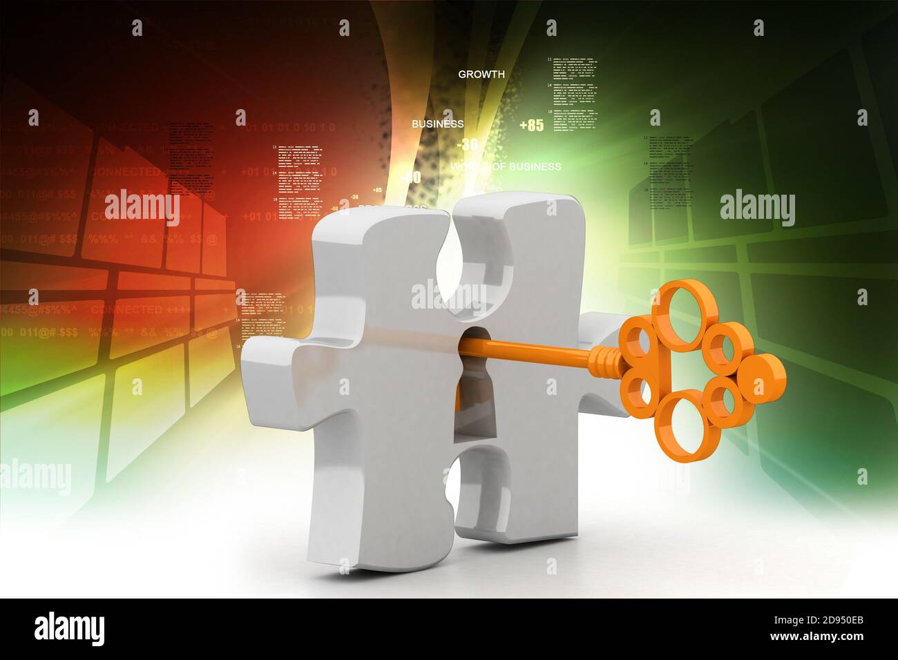 Puzzle with key Stock Photo - Alamy