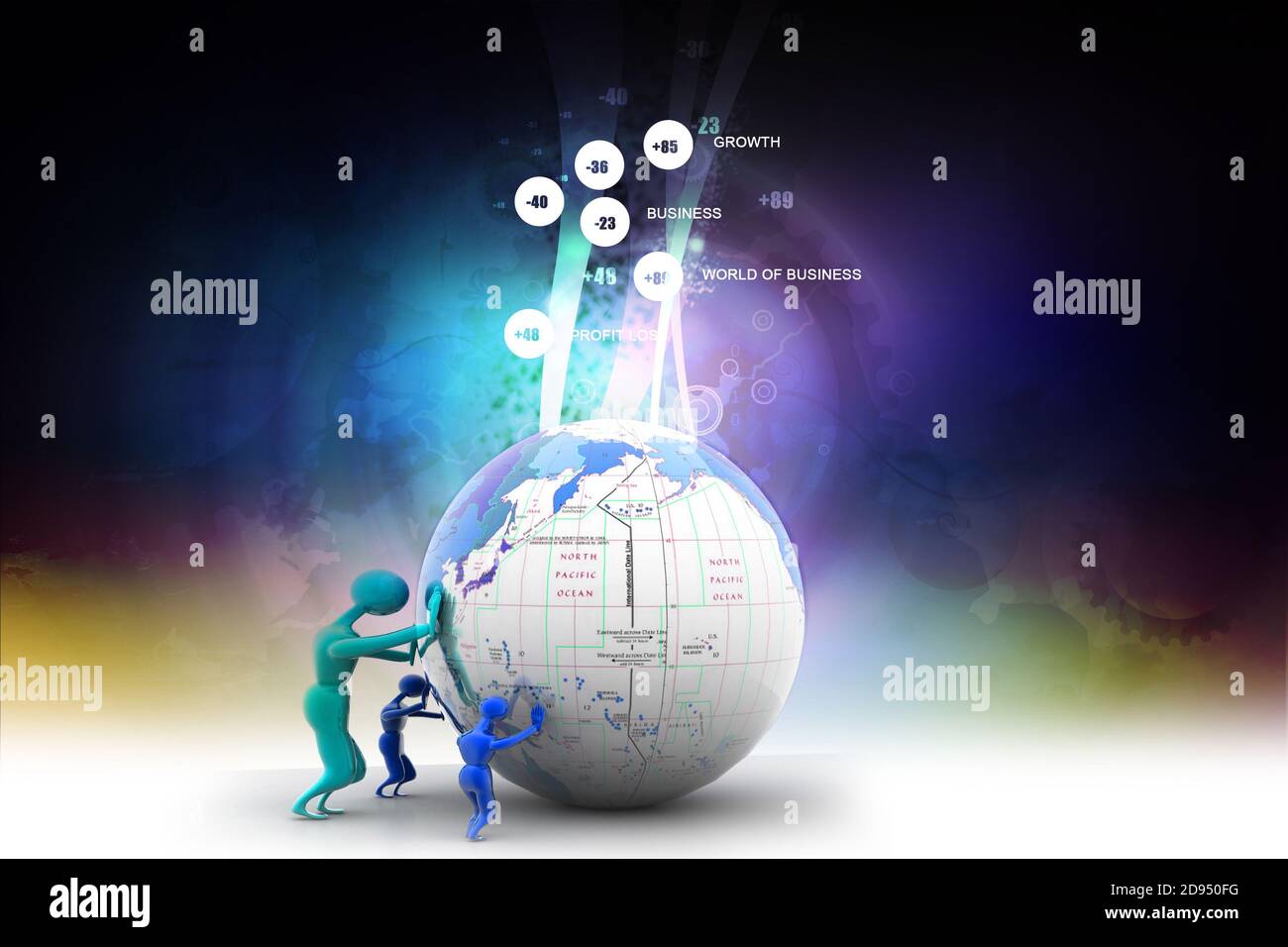 The strong persons push earth. Teamwork Business concept Stock Photo ...
