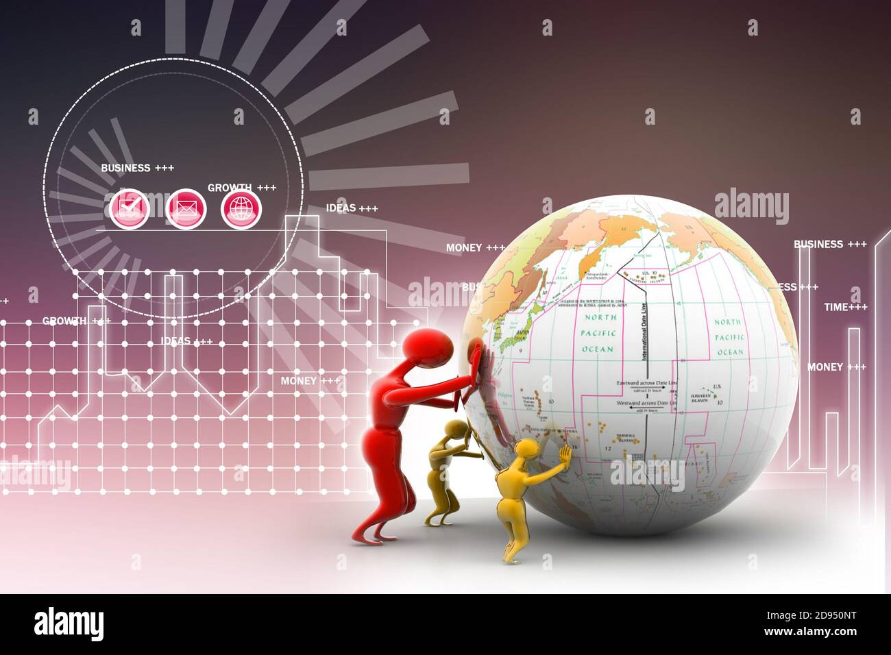 The strong persons push earth. Teamwork Business concept Stock Photo ...