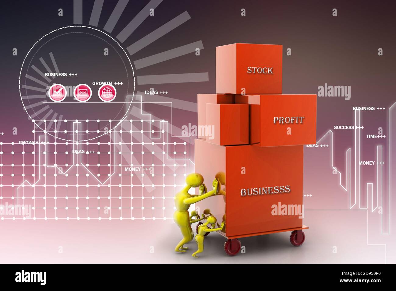 Person pushing a box - isolated over a white background. Teamwork ...