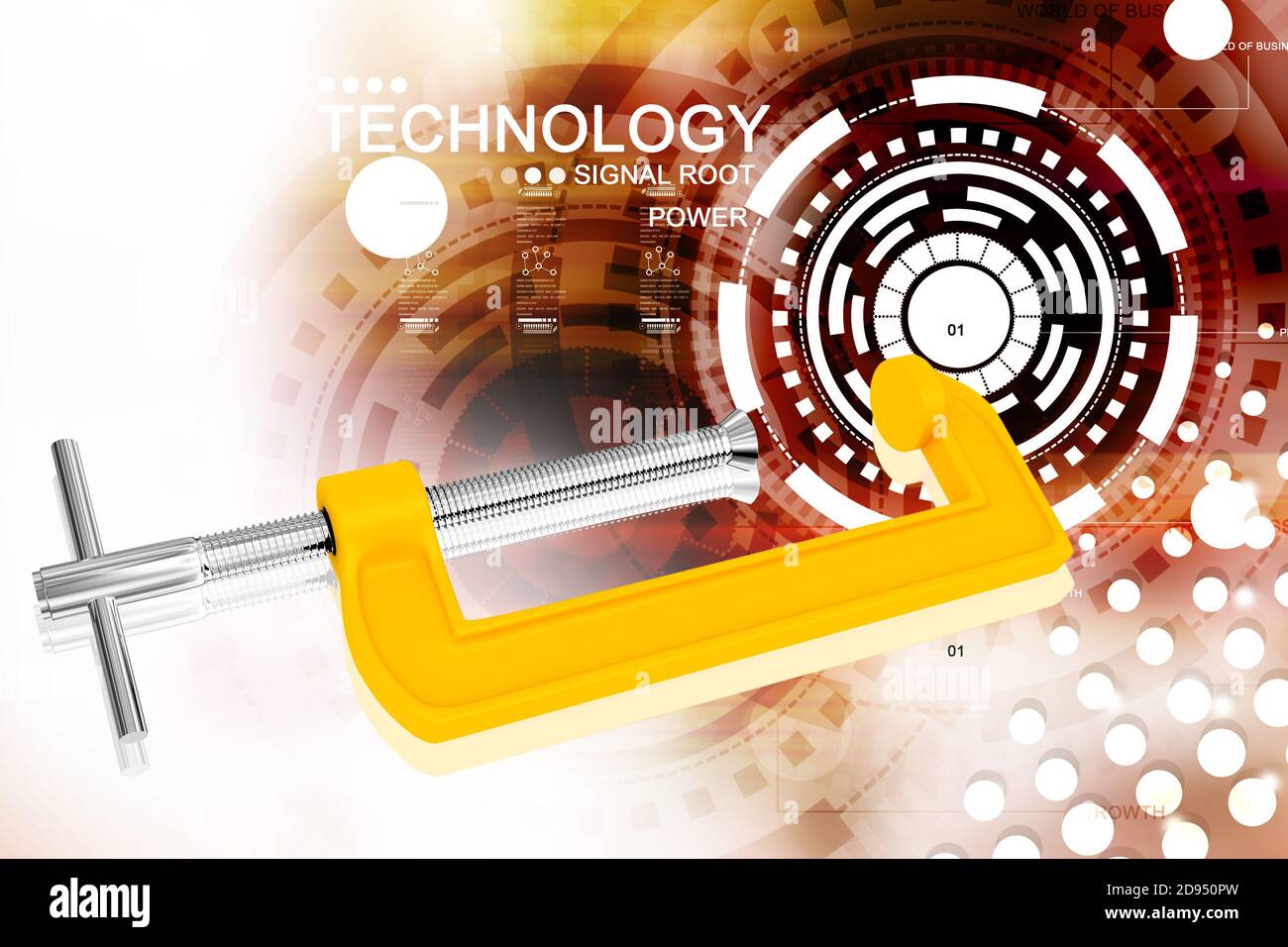 Digital illustration of clamp in color background Stock Photo - Alamy