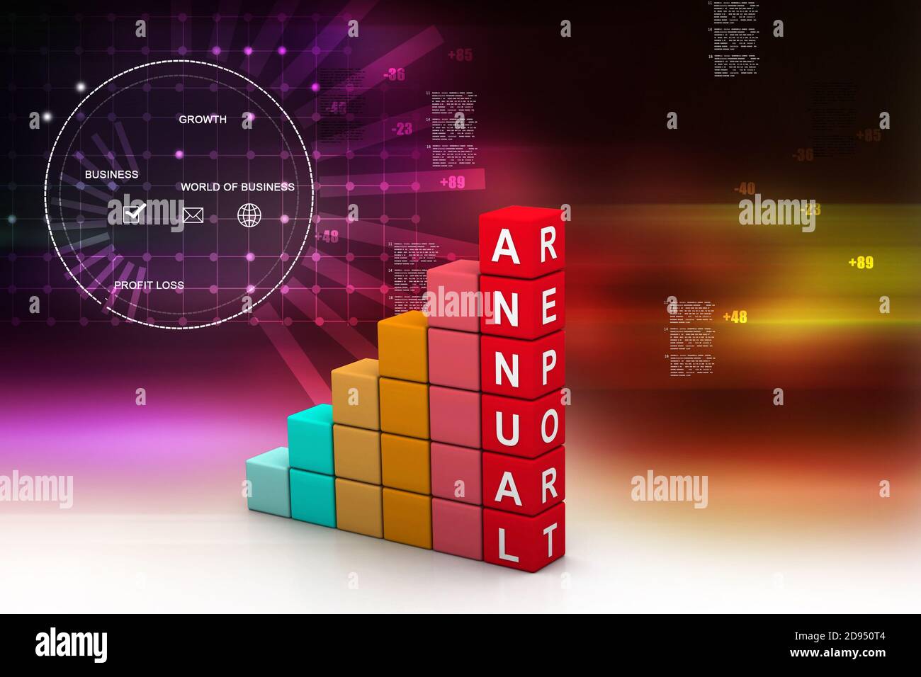 Colourful Annual report graph Stock Photo - Alamy