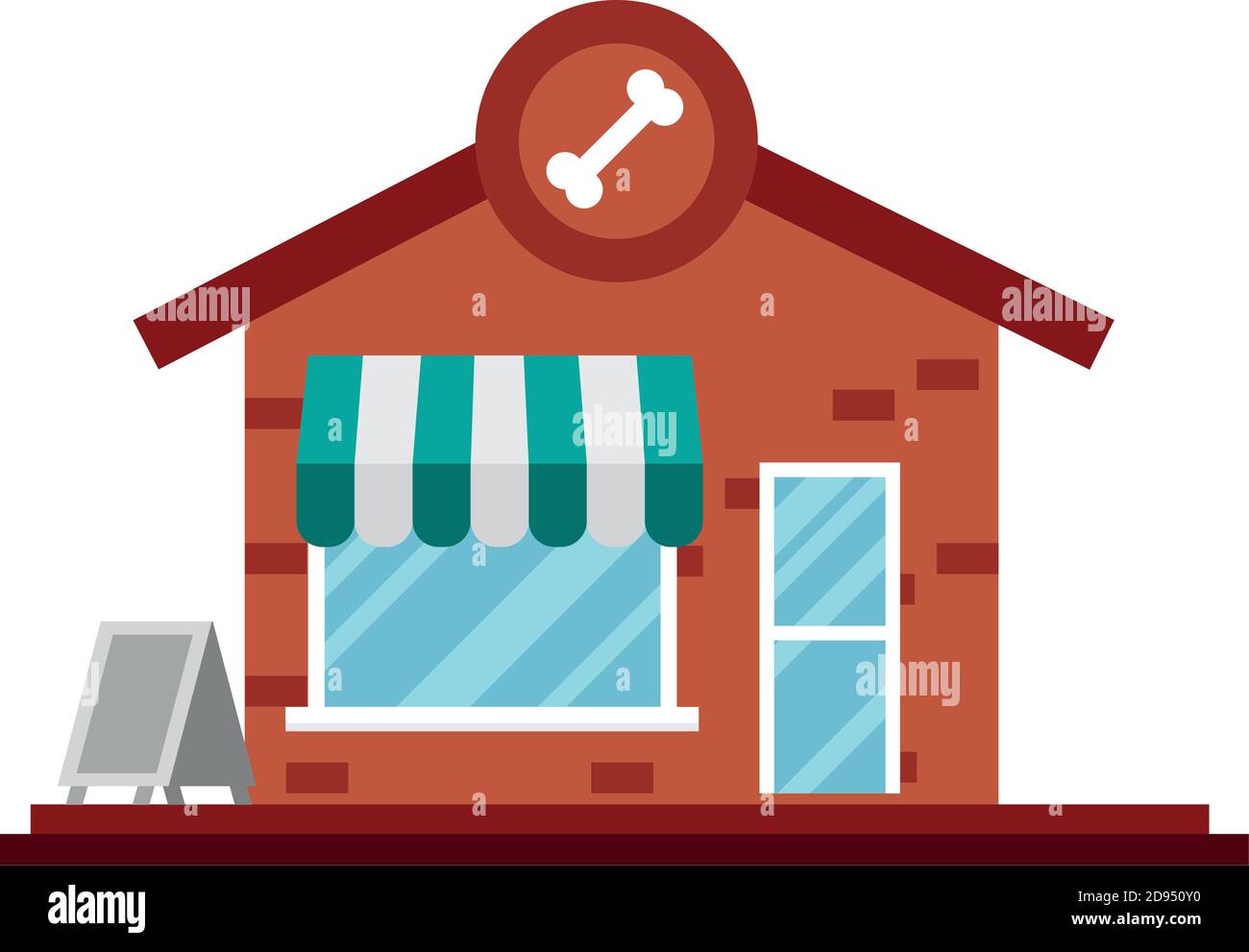 little veterinary store building facade scene vector illustration ...