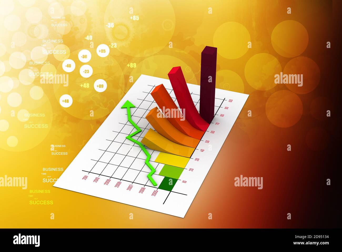 business graph with chart Stock Photo - Alamy