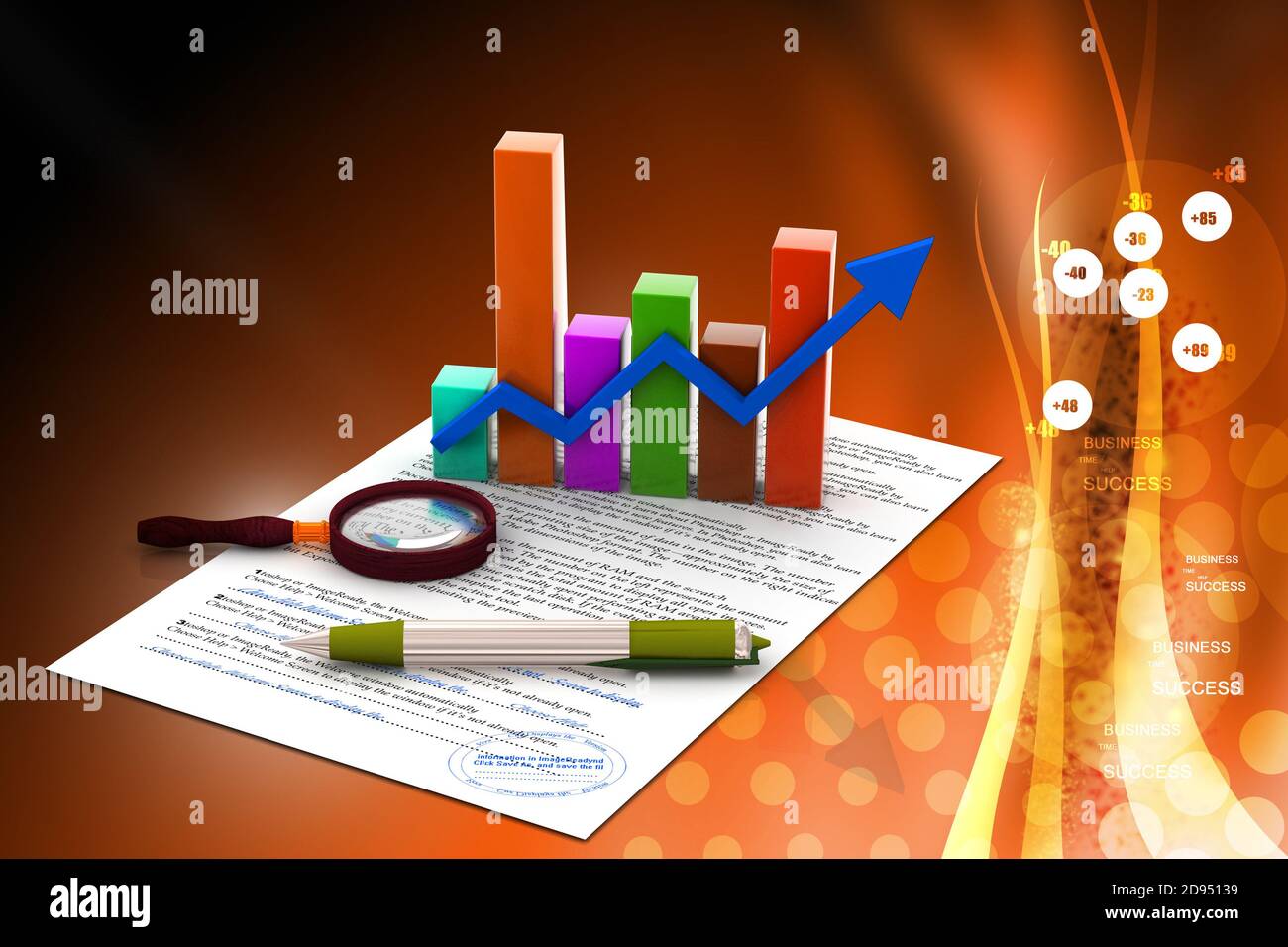 business graph with chart Stock Photo - Alamy