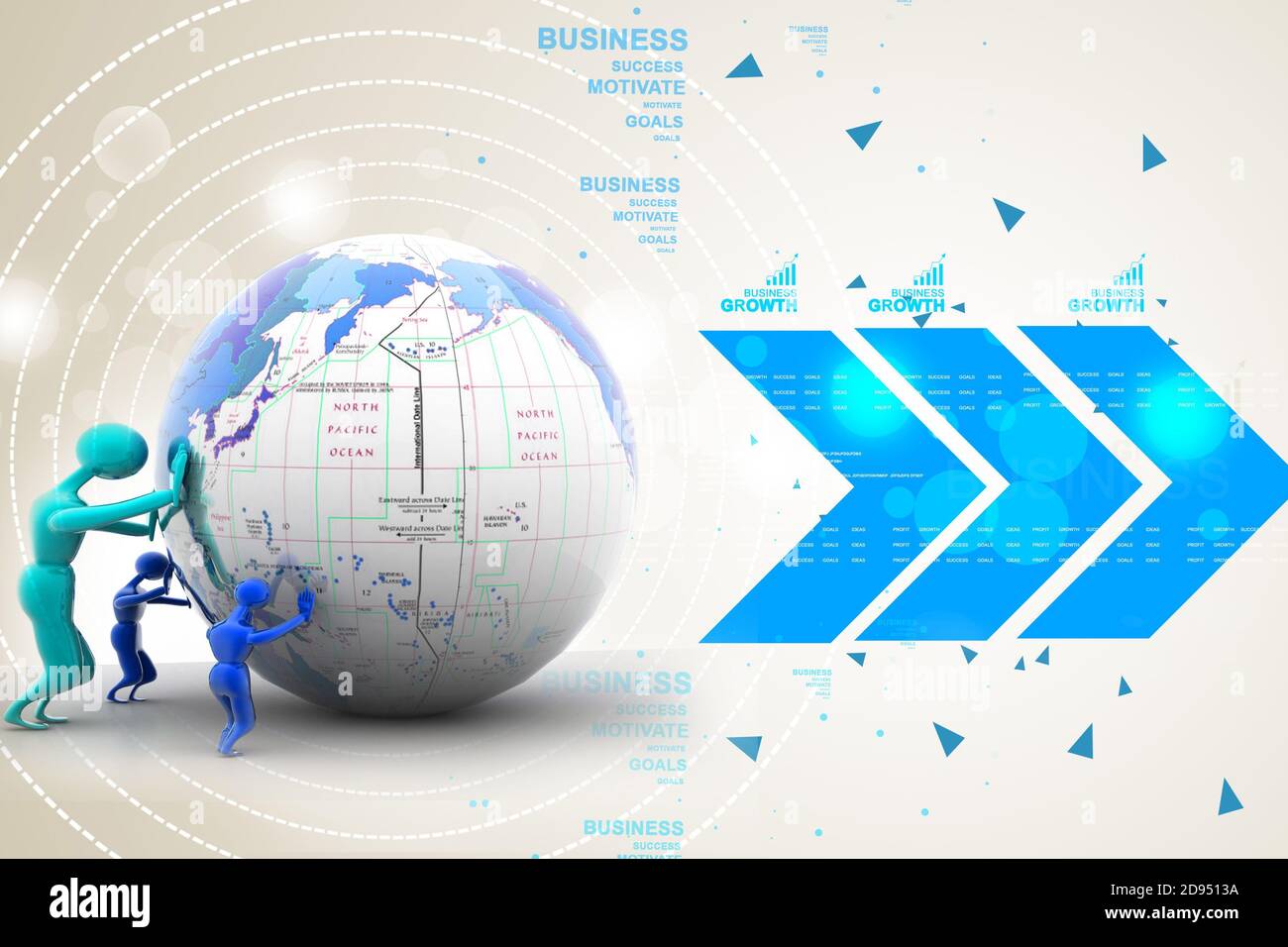 The strong persons push earth. Teamwork Business concept Stock Photo ...