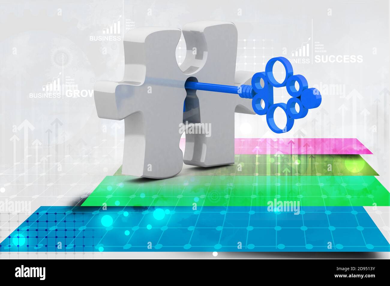 Puzzle with key Stock Photo - Alamy