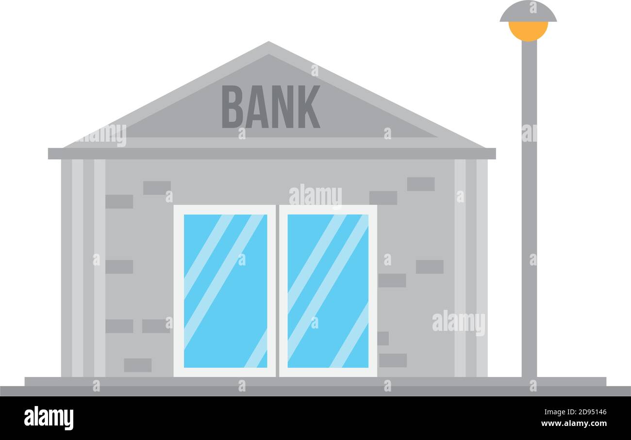 little bank building facade scene vector illustration design Stock ...